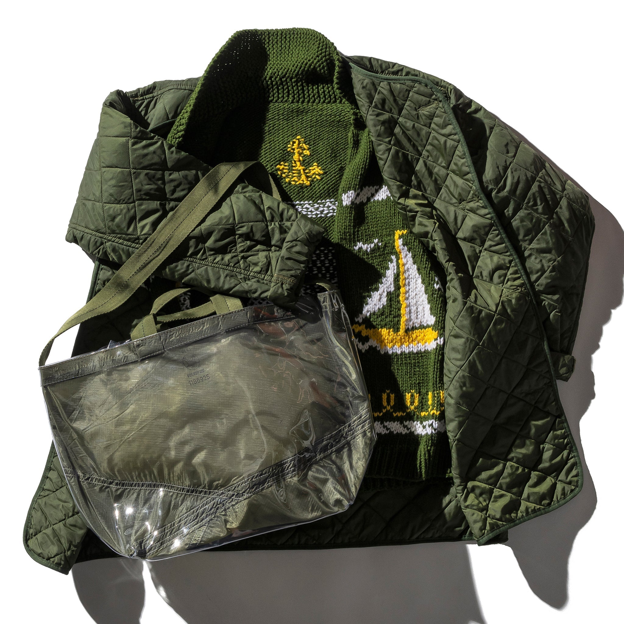 PUEBCO COVERED PARACHUTE SHOULDER BAG - OLIVE